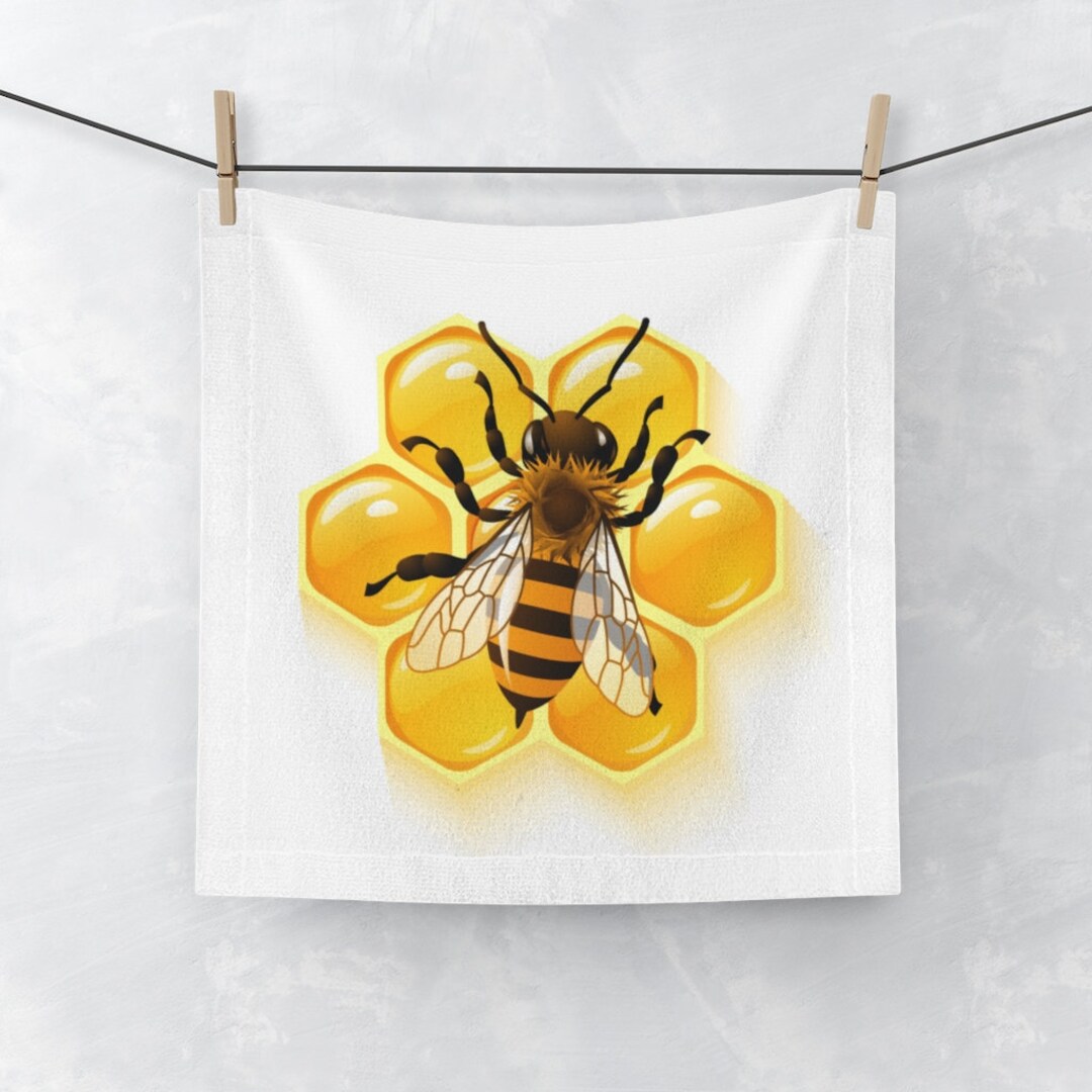 Bee Face Towel, Honey Bee Towel, Bathroom Face Towel, Home Decor, Cloth ...