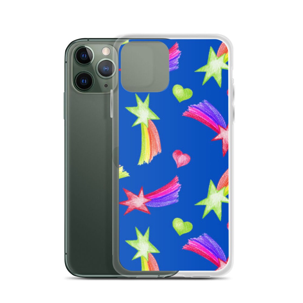 Coque iPhone coque de téléphone portable bleu étoiles - Etsy France