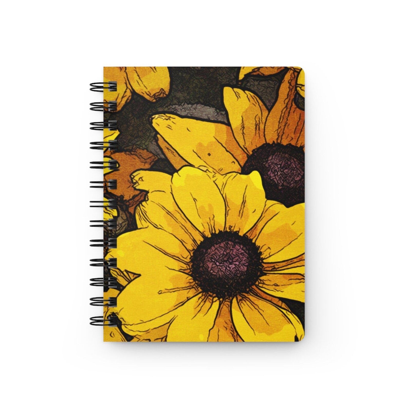Yellow Flower Note Book, Spiral Bound Journal, Sunflower Diary, Daisy's ...