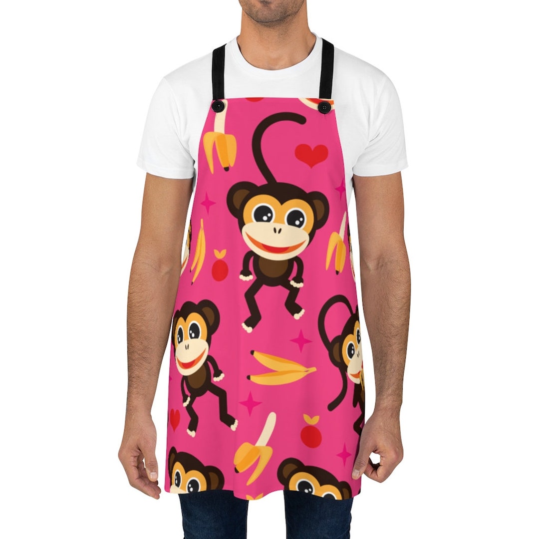 Monkey Apron, Funny Aprons, Aprons, Monkey Eating Banana's, Cloth Apron ...