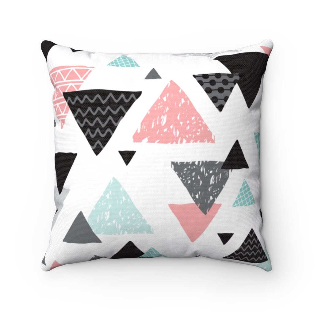 Triangle Throw Pillow Accent Pillow Square Pillow Pink - Etsy