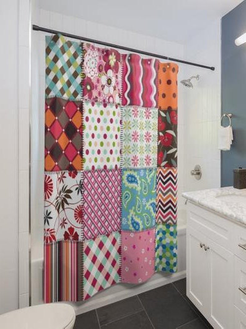Patchwork Quilted Best Seller Shower Curtains Multi Color - Etsy