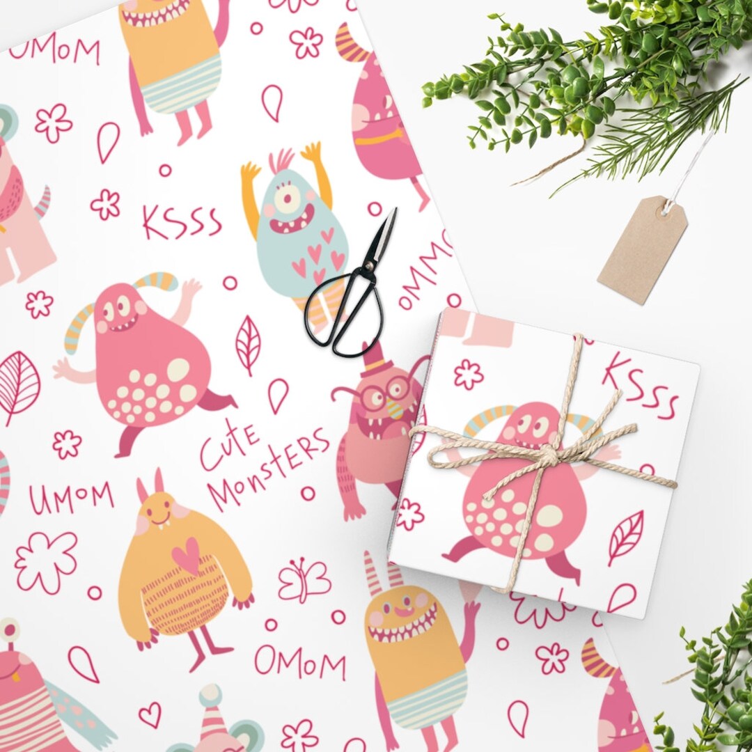 Cute Monsters, Monster Paper, Gift Wrap, Best Seller, Pink Monsters ...