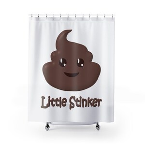 Poop Emoji Shower Curtains, Little Stinker Shower Curtain, Bathroom ...