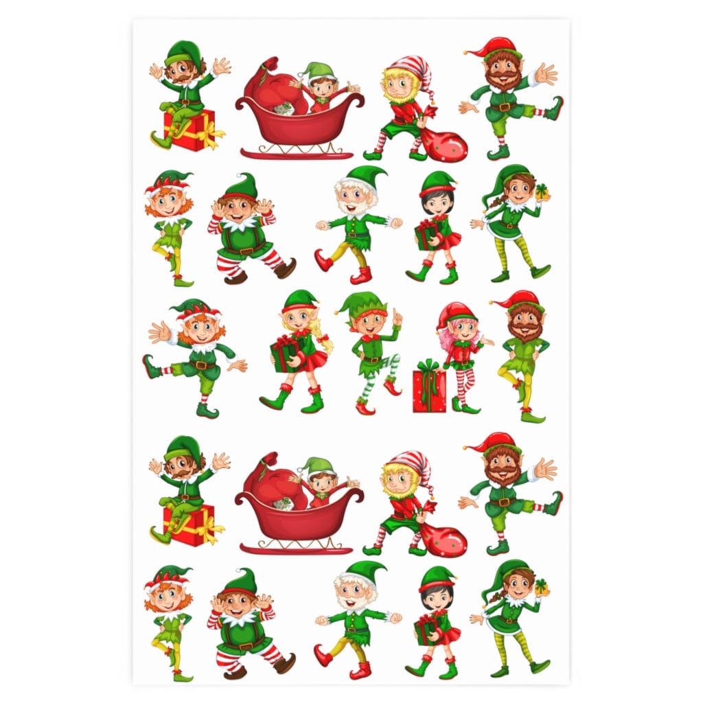 Elf, Wrapping Paper, One Sheet, 24" X 36", Christmas, Gift Wrap, Best ...