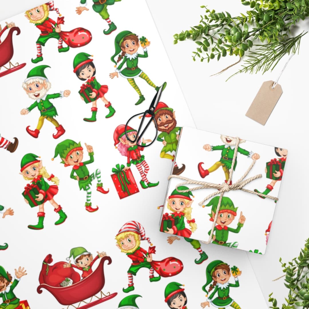 Elf, Wrapping Paper, One Sheet, 24" X 36", Christmas, Gift Wrap, Best ...