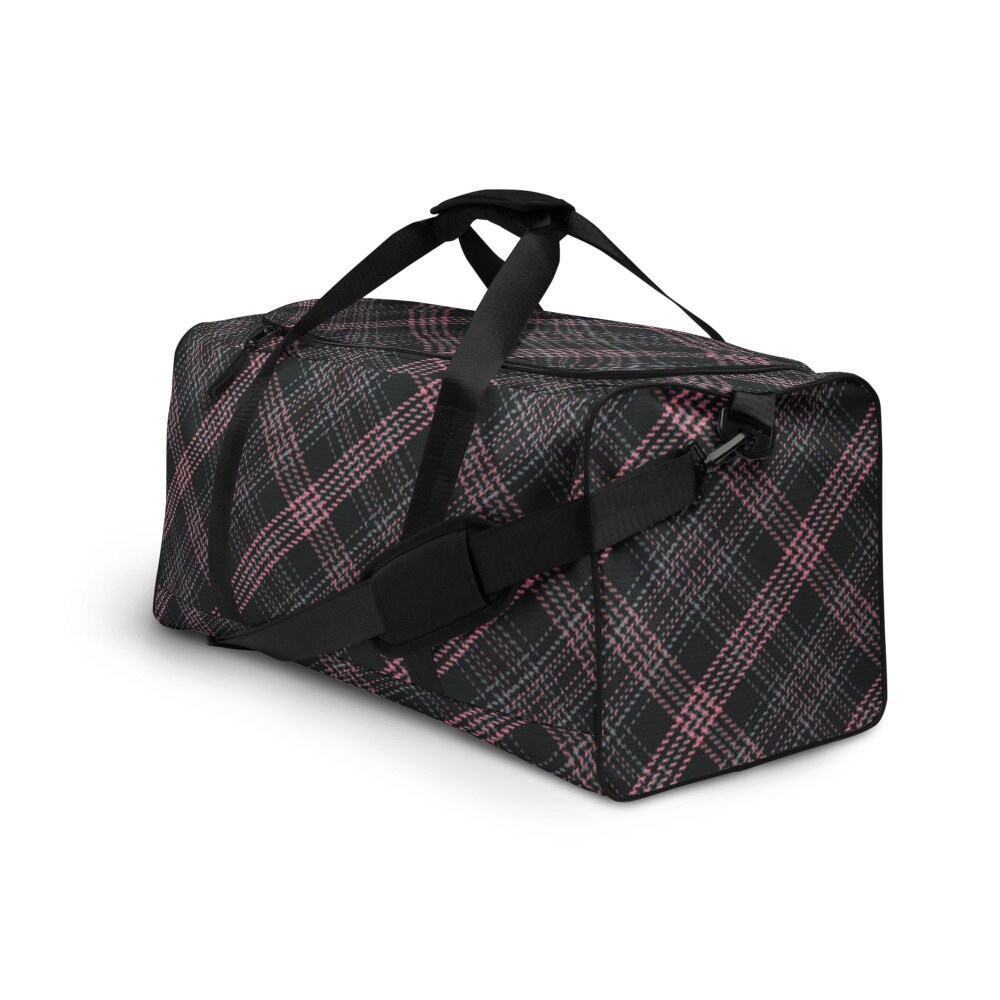 Black and Pink Plaid Gym Bag Travel Bag Over Night Bag - Etsy UK