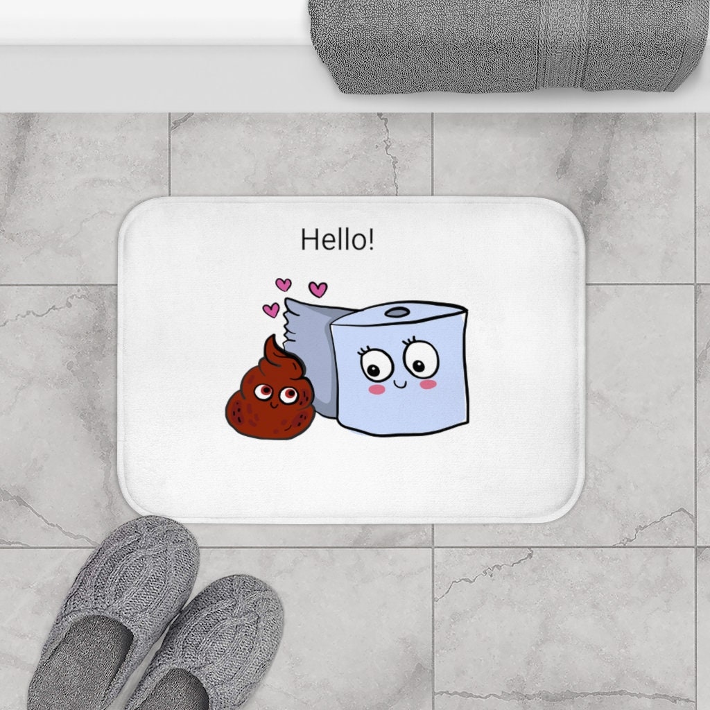 Poop and Toilet Paper Bath Mat, I Love the Poo Out of You, Funny Bath ...