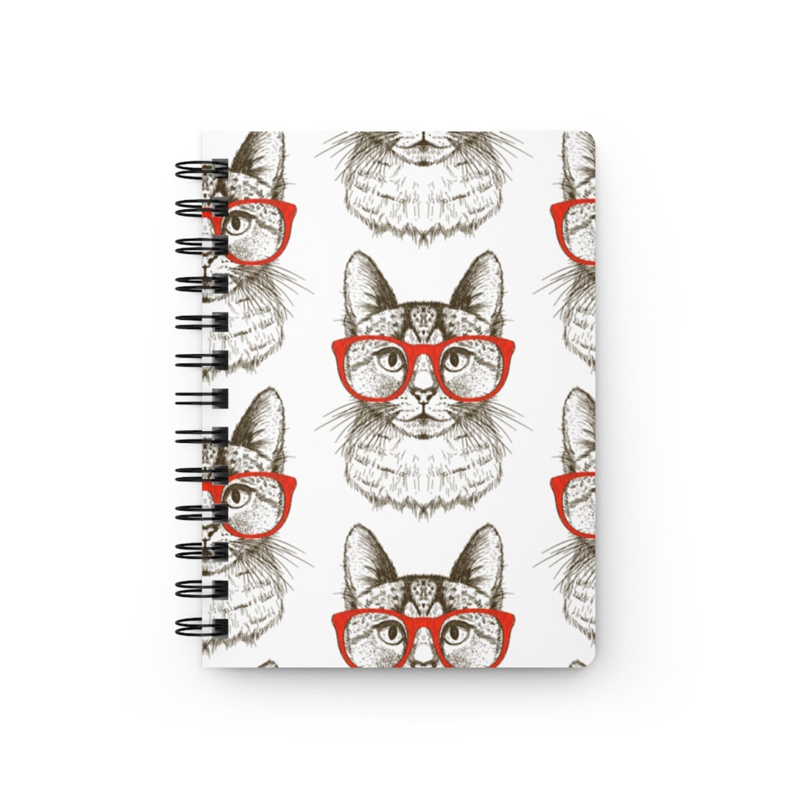 Spiral Bound Journal, Chats, chats en lunettes, Carnet drôle, chat de ...