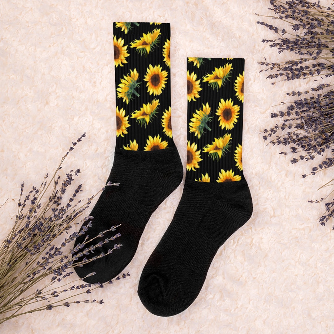 Sunflower Socks, Fall Pattern, Best Seller, Womans Socks, Yellow and ...