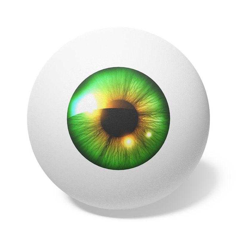 Ping Pong Balls, a Set of 6pcs, Eyeball Ping Pong Set, Green Eye Ball ...