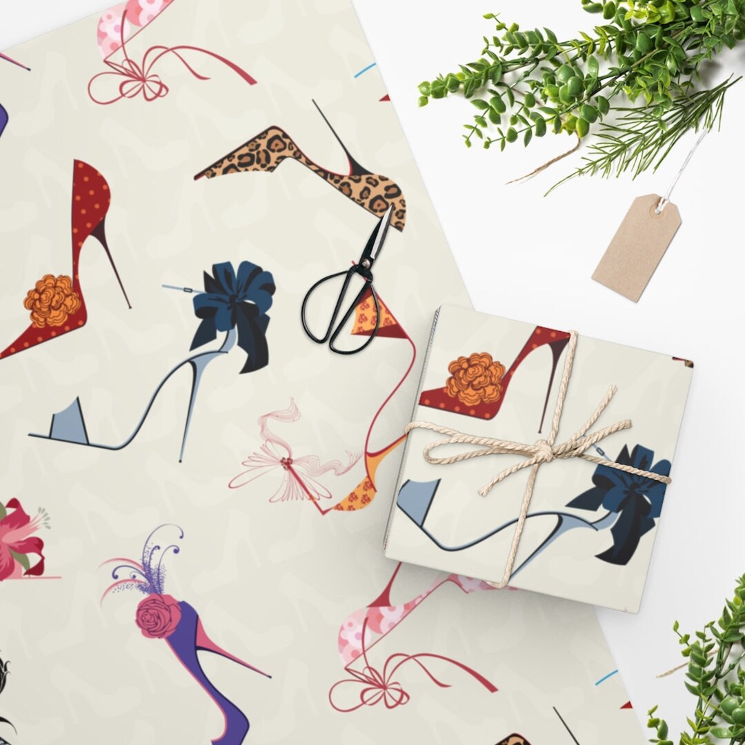 Woman's Shoe's, Wrapping Paper, Ladies Footwear Wrapping Paper, Fashion ...