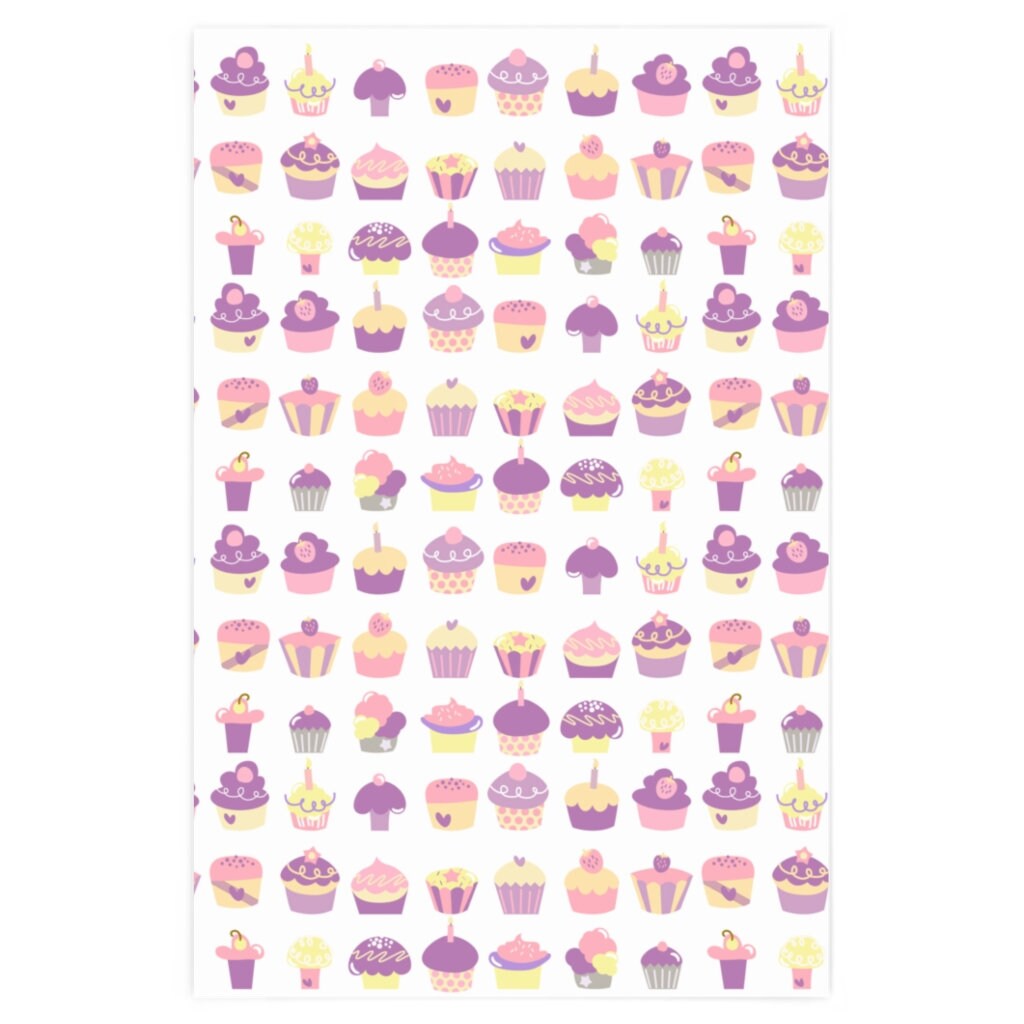 Wrapping Paper, Cupcake, Birthday Paper, Cake Paper, Gift Wrap, Paper ...