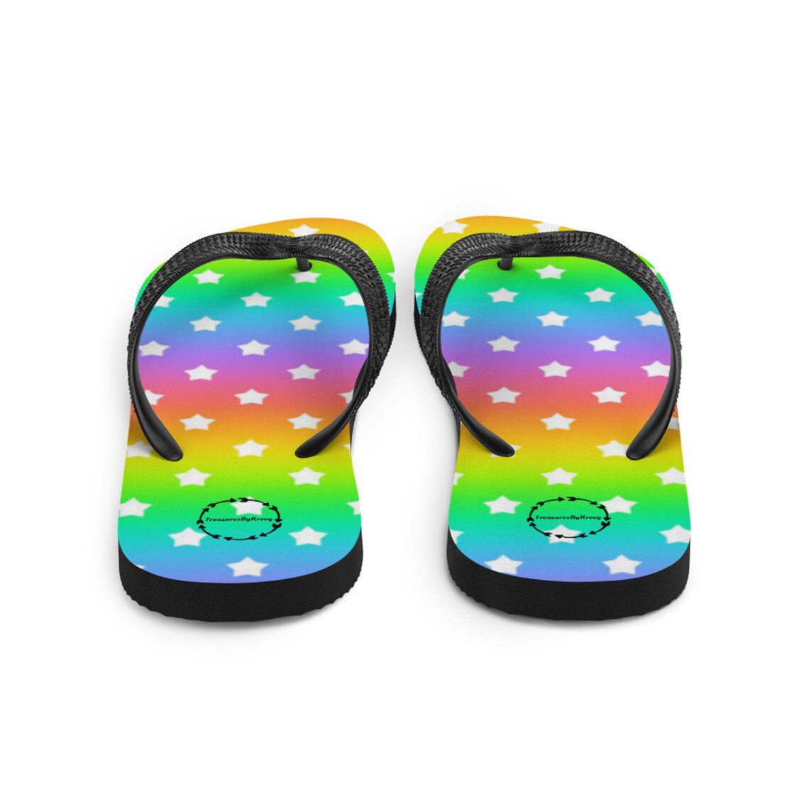 Flip-Flops Stars Rainbow colors summer shoes fun bright - Etsy 日本