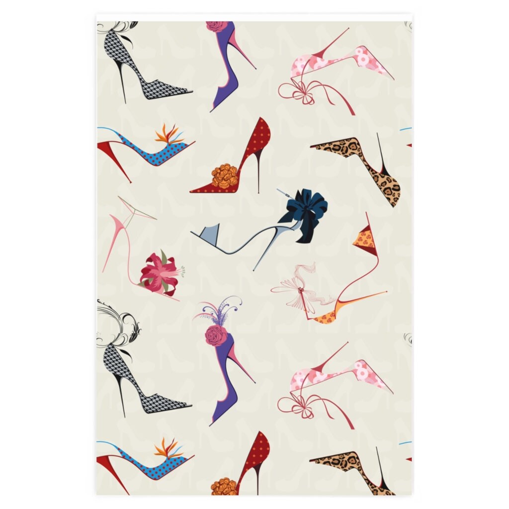 Woman's Shoe's, Wrapping Paper, Ladies Footwear Wrapping Paper, Fashion ...