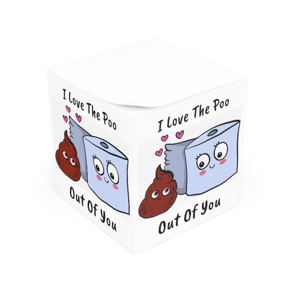Poop and Toilet Paper Note Pad, I Love the Poo Out of You, Funny Sticky ...