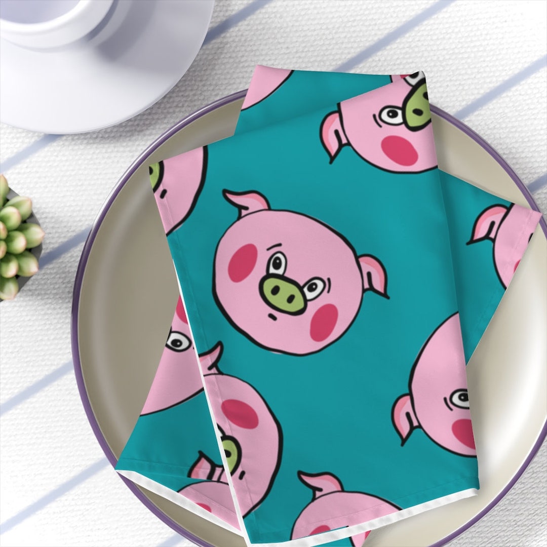 Pig, Napkins, 4-piece Set, Party Napkins, Place Settings, Table Decor ...