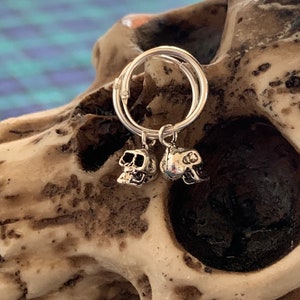 Sterling Silver Small Skull Hoop Earrings, Gothic Earrings, Tiny Skull ...