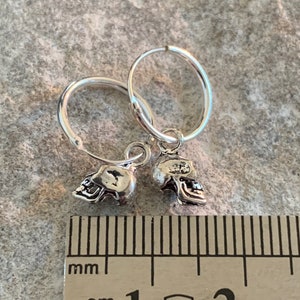 Sterling Silver Small Skull Hoop Earrings, Gothic Earrings, Tiny Skull ...