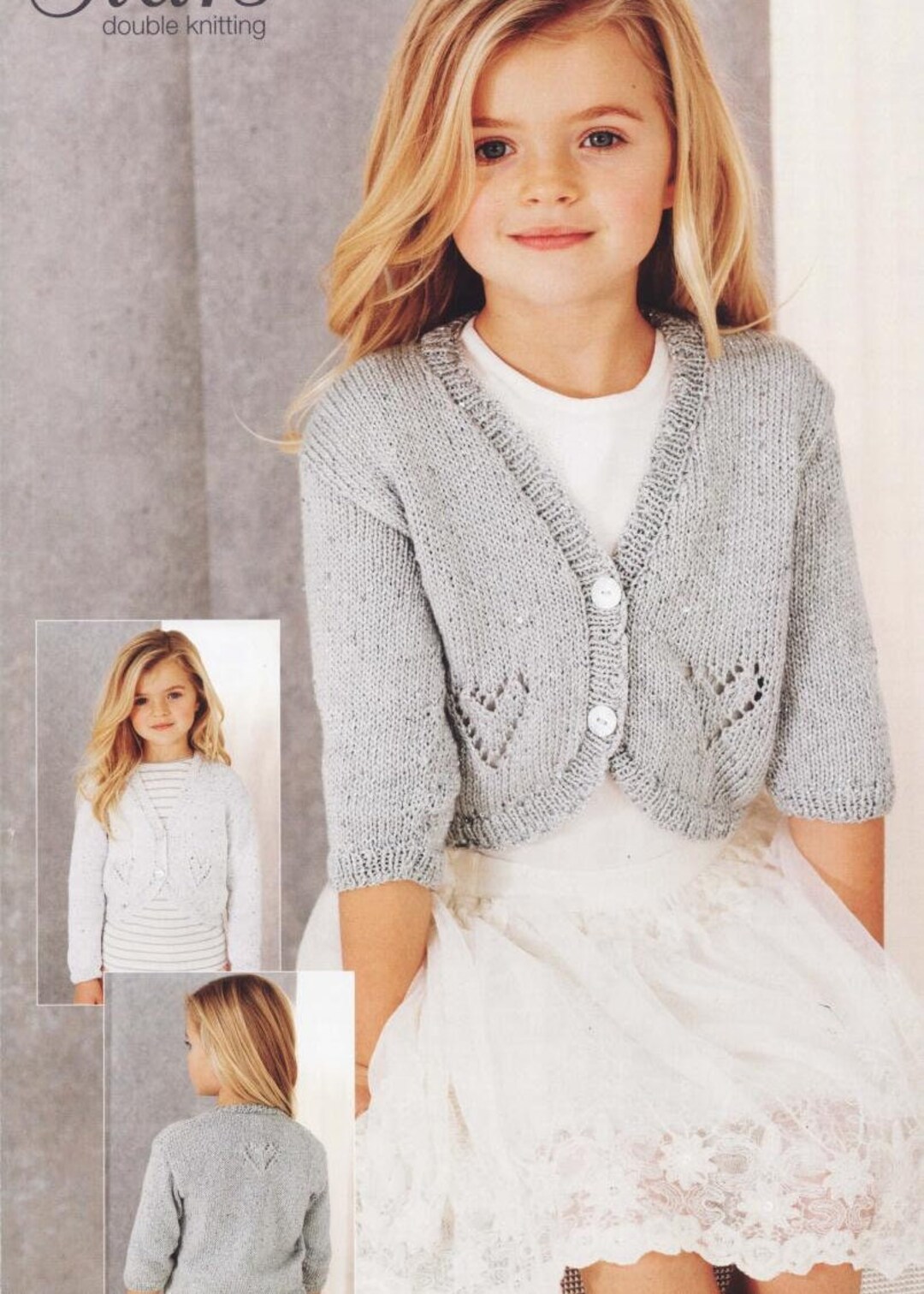 Children's Girls Cardigan 2 11 Years Double Knit Knitting Pattern Pdf ...