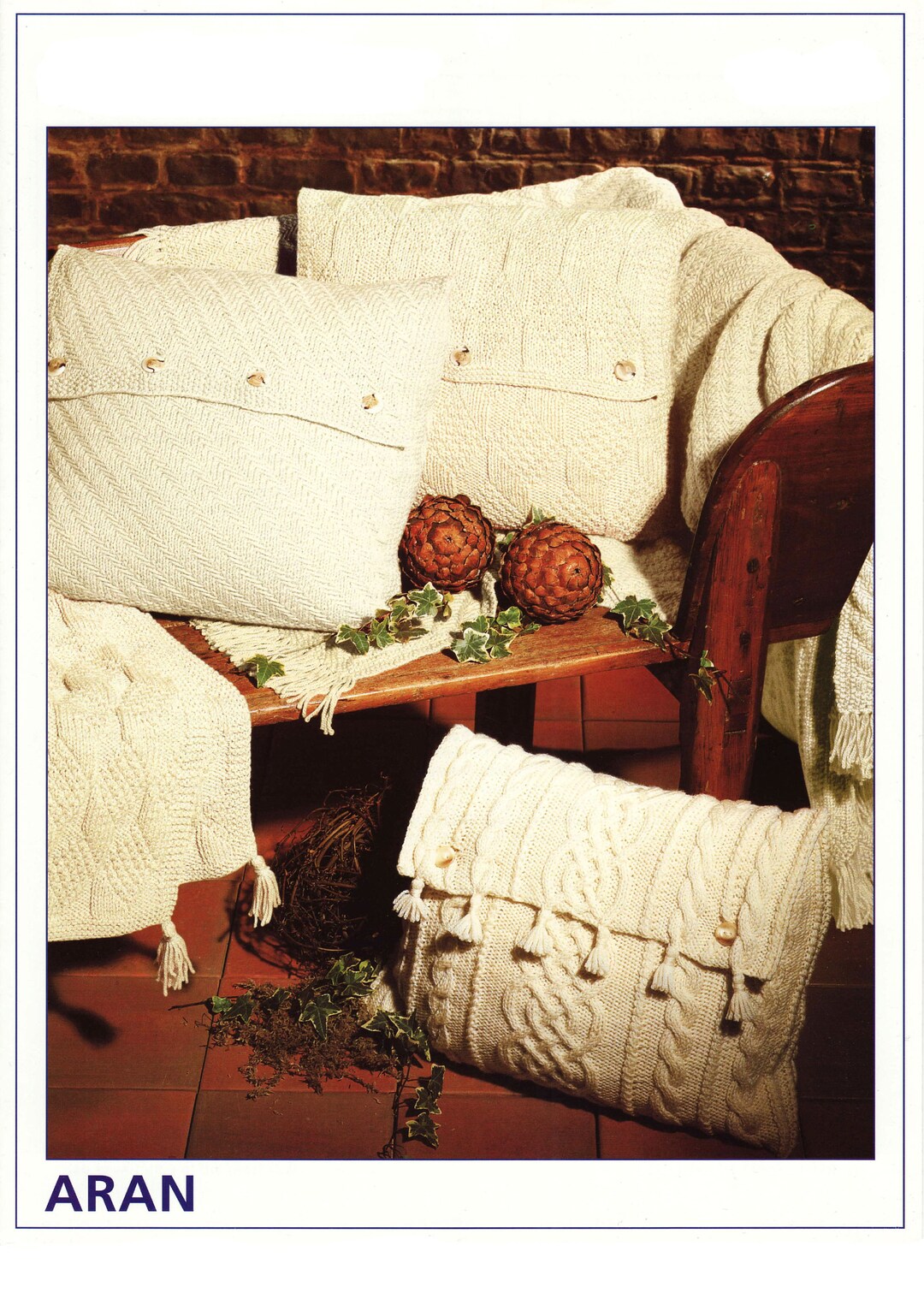 Cushions and Throws Aran Knitting Pattern - Etsy