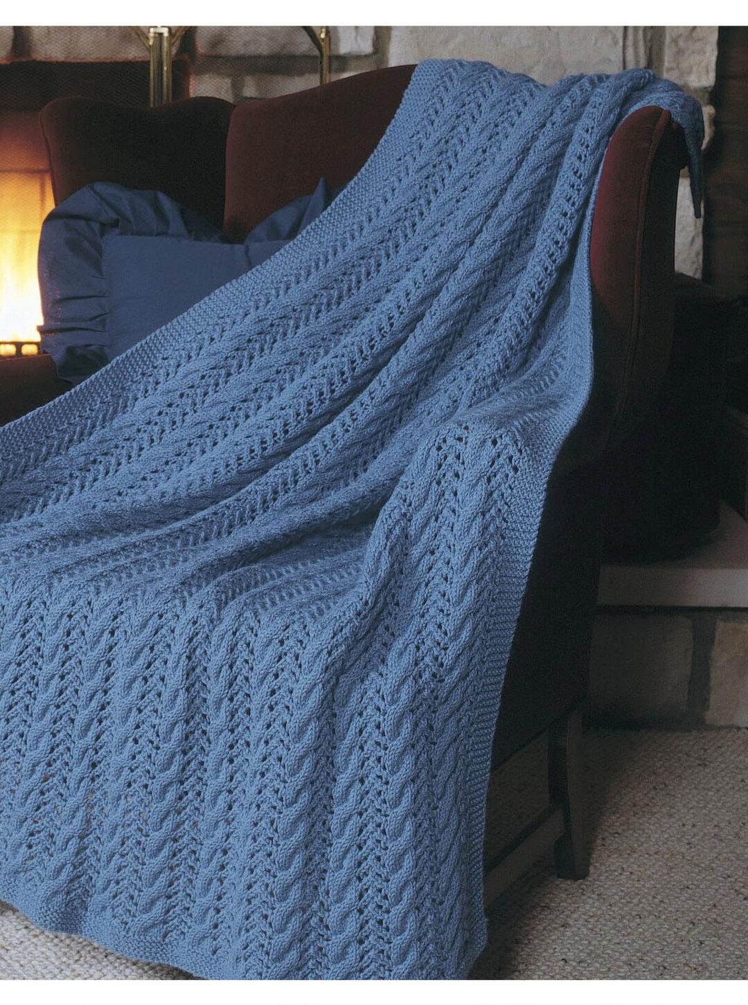 Blanket / Cover Aran Knit Knitting Pattern Pdf Digital - Etsy