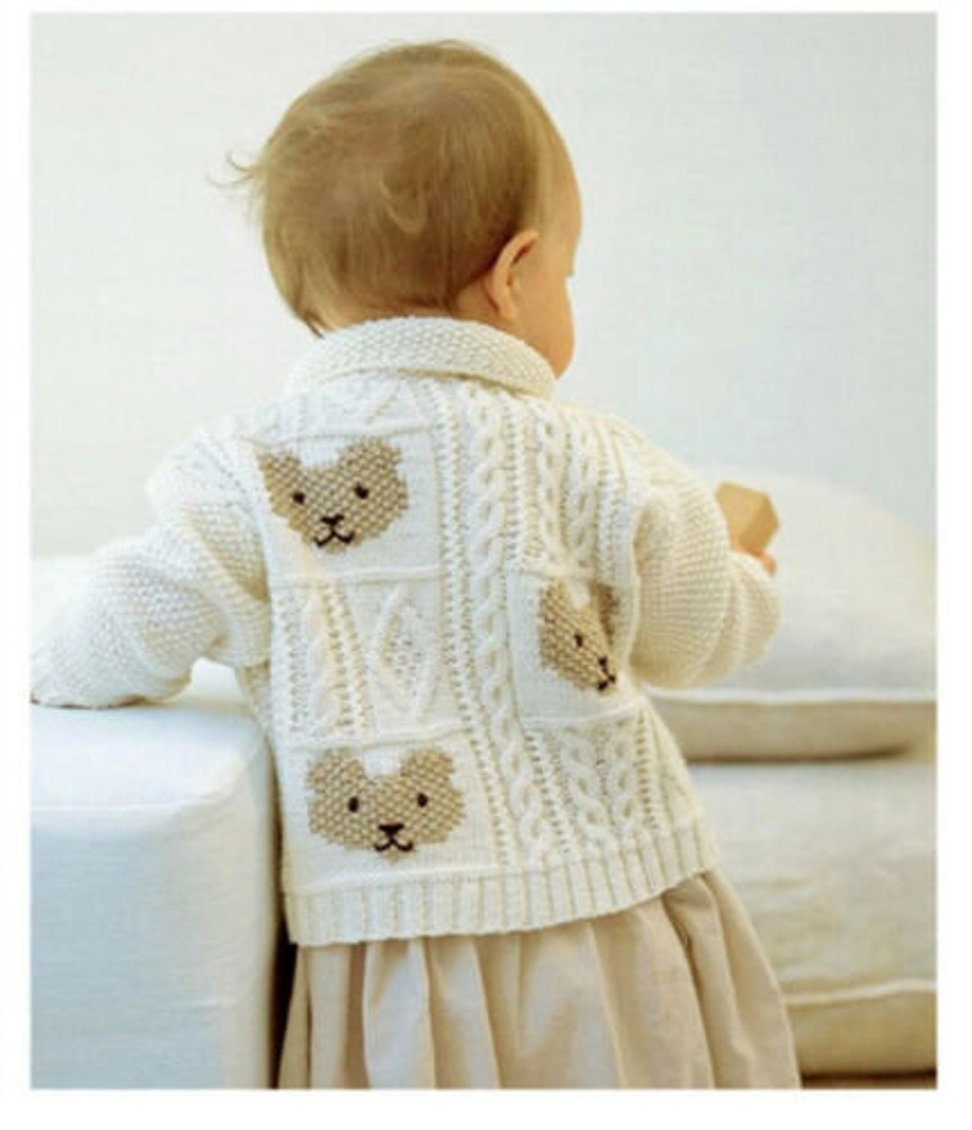 Baby Teddy Bear Cable Cardigan Knitting Pattern Pdf Digital Download - Etsy