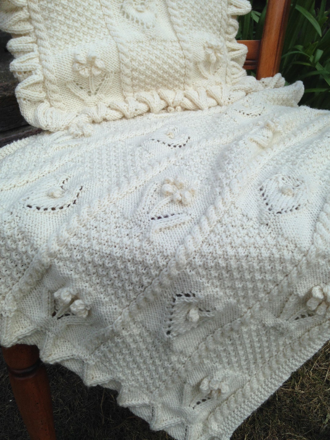 Baby Pram Cover / Blanket and Cushion Cover Double Knit Knitting ...