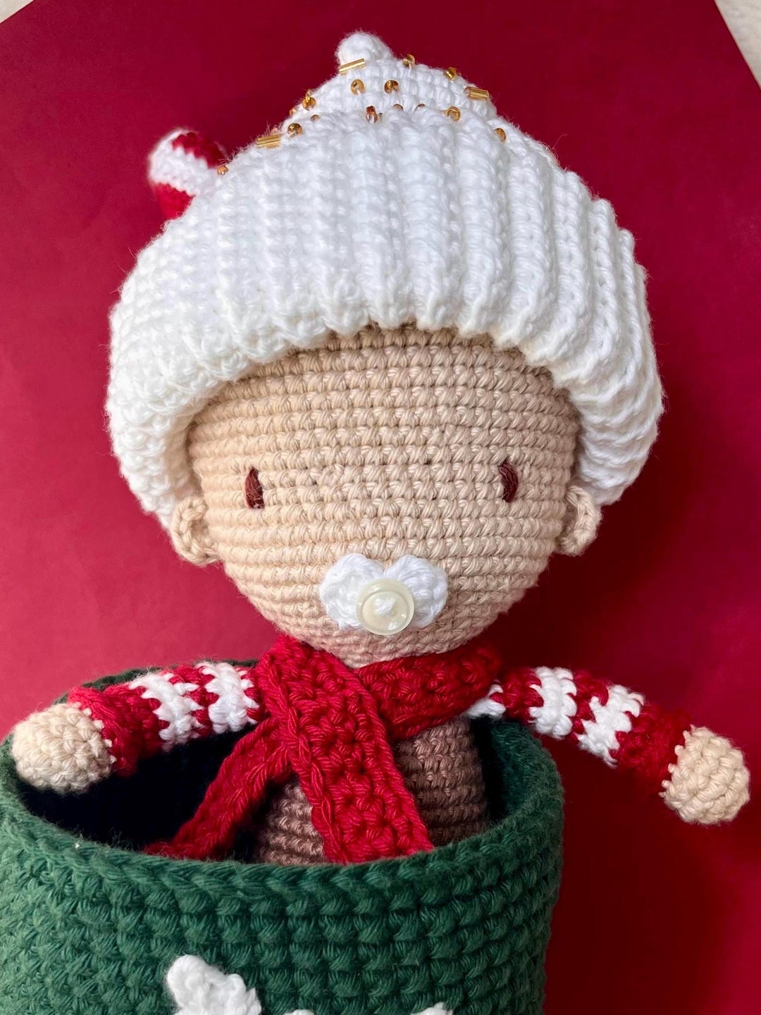 Mocha Baby Plush, Handmade Crochet Baby With Whipped Cream Hat and Mug ...