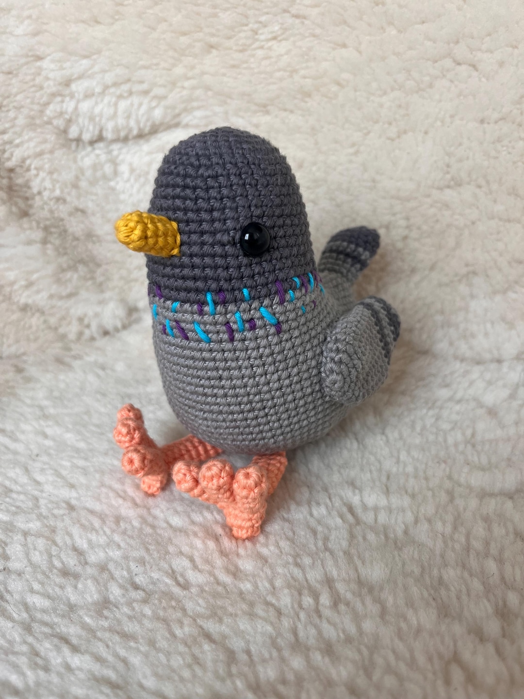 Pigeon Plush, Handmade Crochet Pigeon Bird. - Etsy