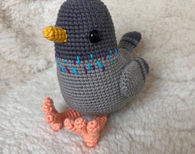 Pigeon Plush, Handmade Crochet Pigeon Bird. - Etsy