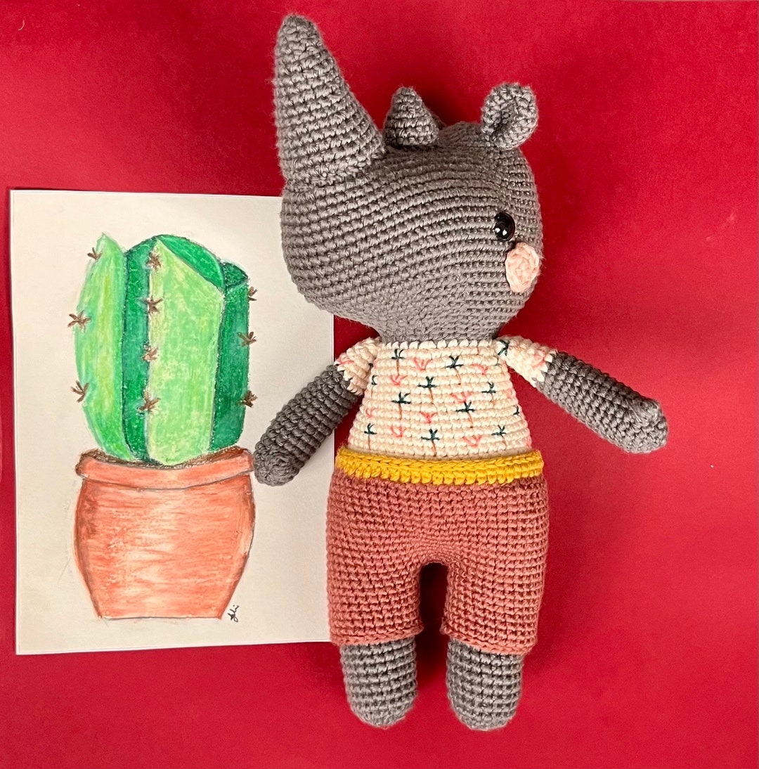 Rhino Plush, Handmade Crochet Rhino. - Etsy