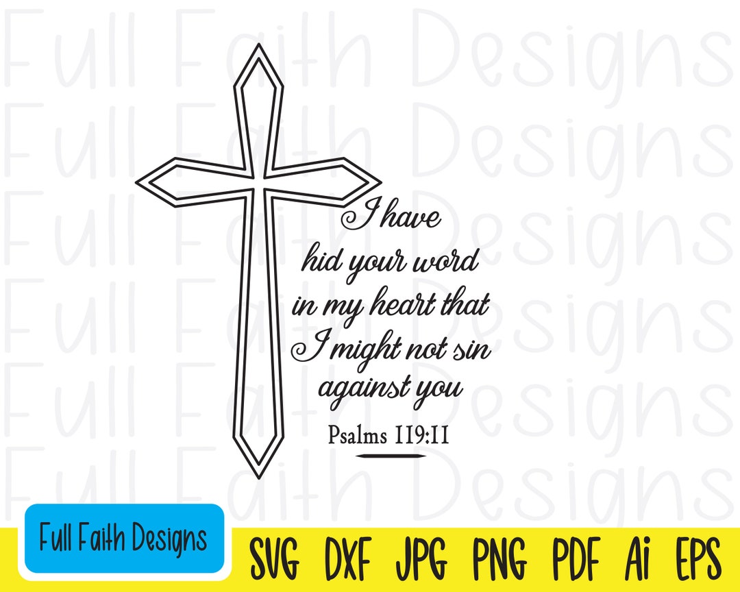 Psalms 119:11 Svg, Psalms 119 11 Svg, Psalms 11911 Svg, Ai, Pdf, Png ...