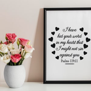 Psalms 119:11 Svg, Psalms 119 11 Svg, Psalms 11911 Svg, Ai, Pdf, Png ...