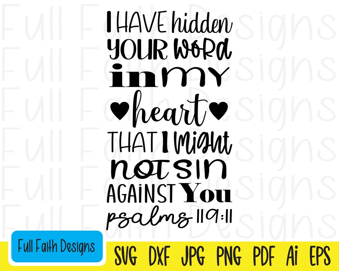 Psalms 119:11 Svg, Psalms 119 11 Svg, Psalms 11911 Svg, Ai, Pdf, Png ...