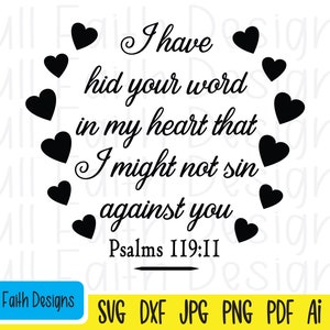 Psalms 119:11 Svg, Psalms 119 11 Svg, Psalms 11911 Svg, Ai, Pdf, Png ...