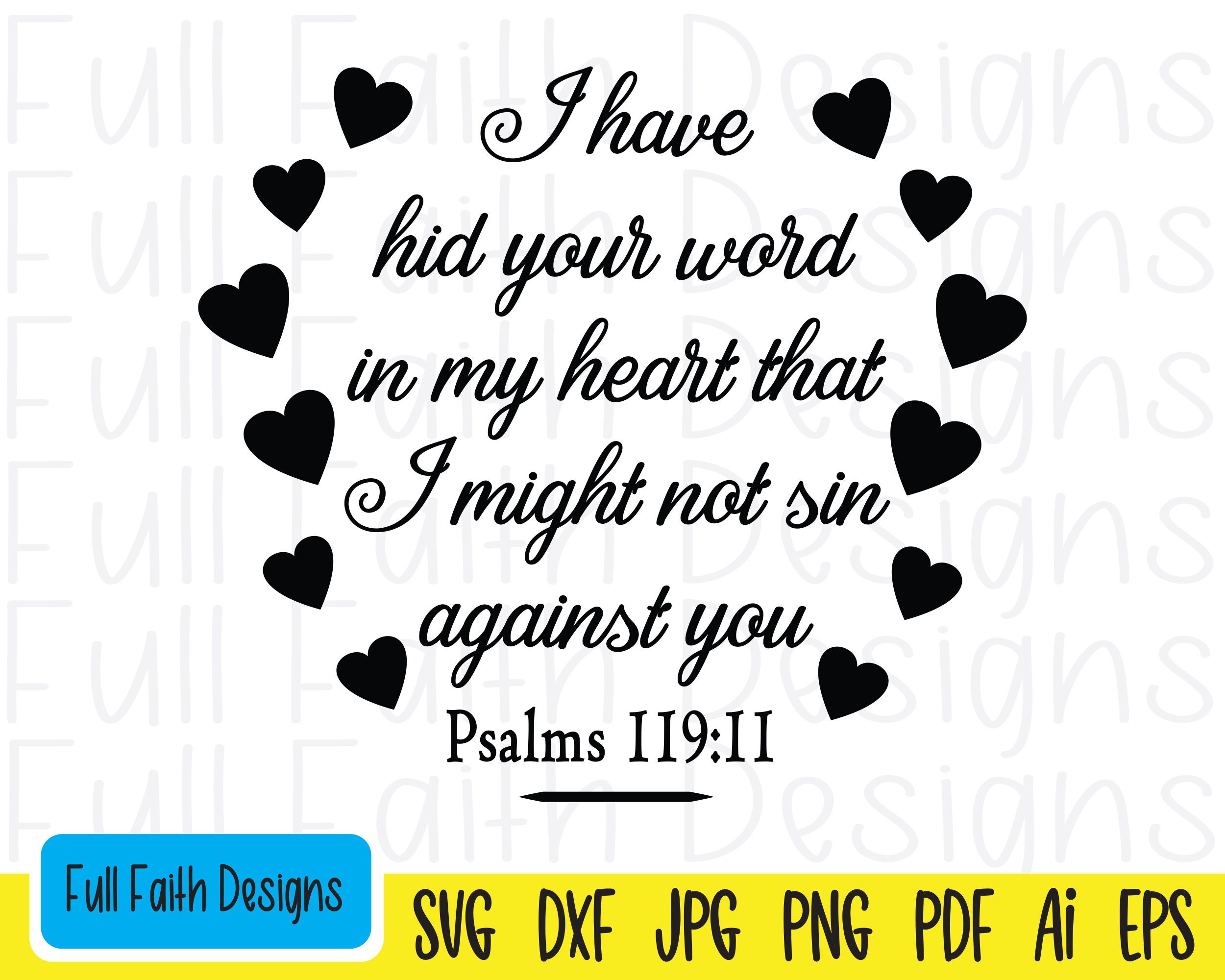 Psalms 119:11 Svg, Psalms 119 11 Svg, Psalms 11911 Svg, Ai, Pdf, Png ...
