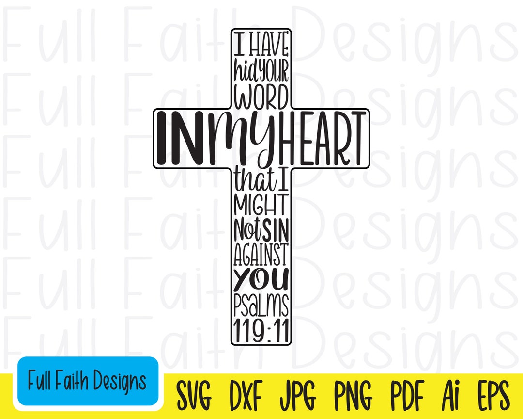 Psalms 119:11 Svg, Psalms 119 11 Svg, Psalms 11911 Svg, Ai, Pdf, Png ...