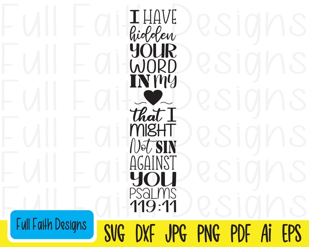 Psalms 119:11 Svg, Psalms 119 11 Svg, Psalms 11911 Svg, Ai, Pdf, Png ...