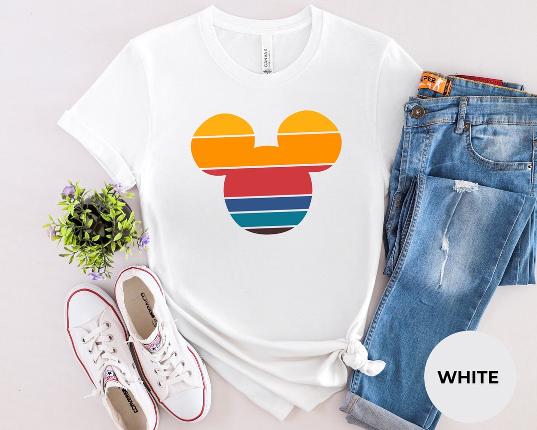 Camisa Retro Sunset Mickey, Camiseta Colorida Mickey, Disneyworld ...