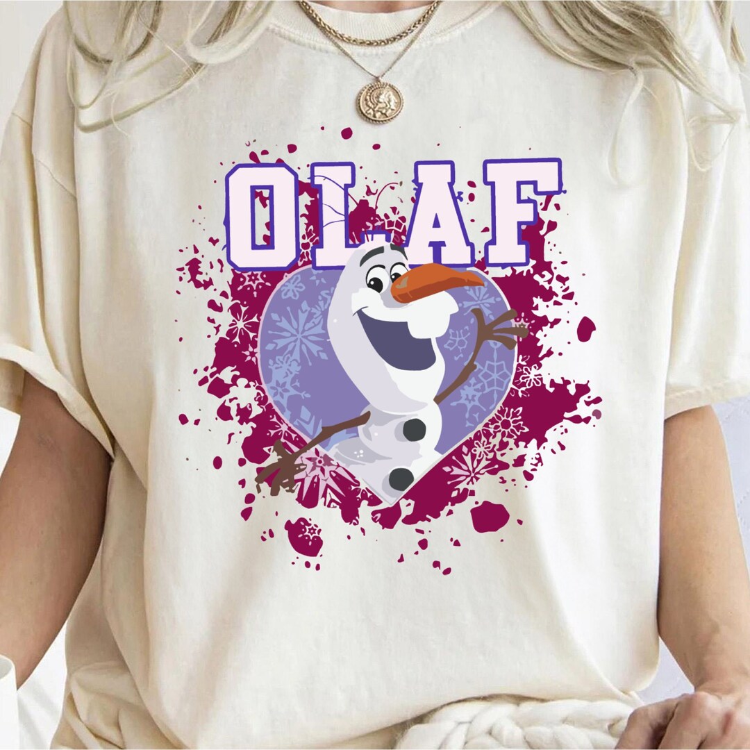 Comfort Colors® Retro Vintage Olaf Heart Collegiate C2294 Magic Kingdom ...