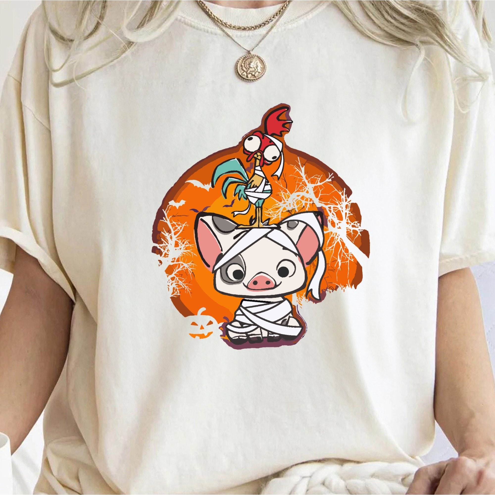 Comfort Colors Disney Moana Hei Hei and Pua Costume Mummy Halloween ...