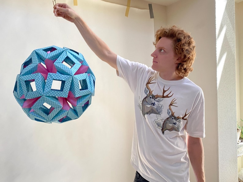 XXL Origami Mobile Hanging Art Sculpture Geometric Spheres Shapes ...