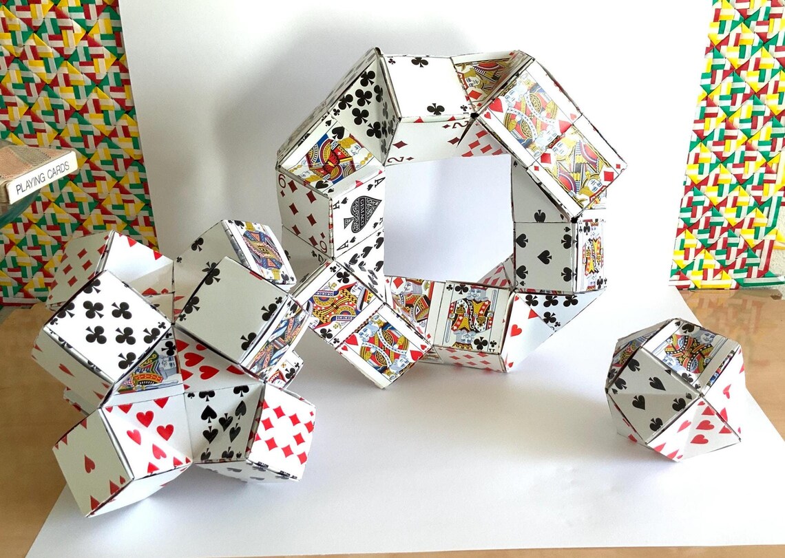 Origami Poker Royal Flush Card Sculpture: Handmade Gambling Decor - Etsy