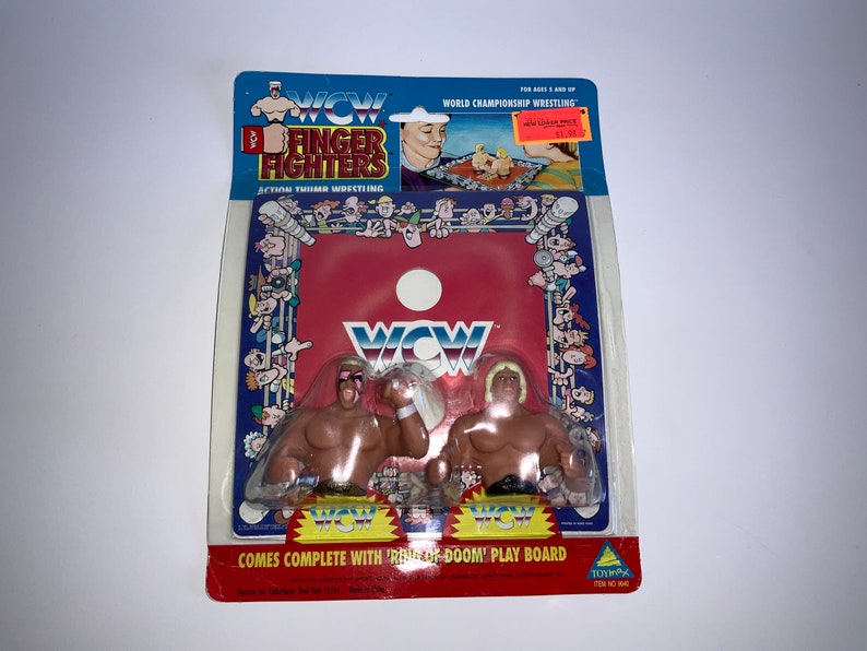 Vintage New WCW World Champion Wrestling Finger Puppet Playset Toys ...