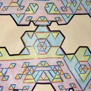 Origami Optical Illusion Twisted Symmetry Drawing Painting Hybrid ...