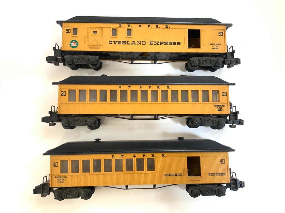 American Flyer Train Frontiersman FY&PRR Overland Express 3 Passenger ...