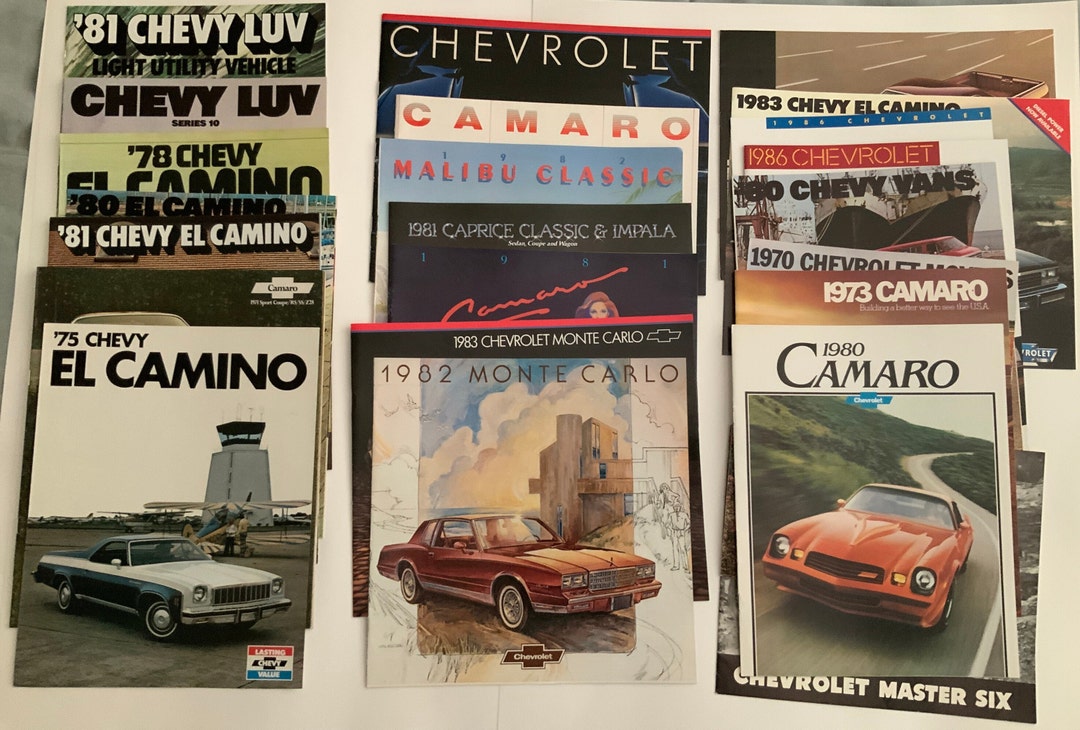 23 Chevy Car Brochures: 1970s-80s Chevrolet Catalogs Vintage Near Mint ...