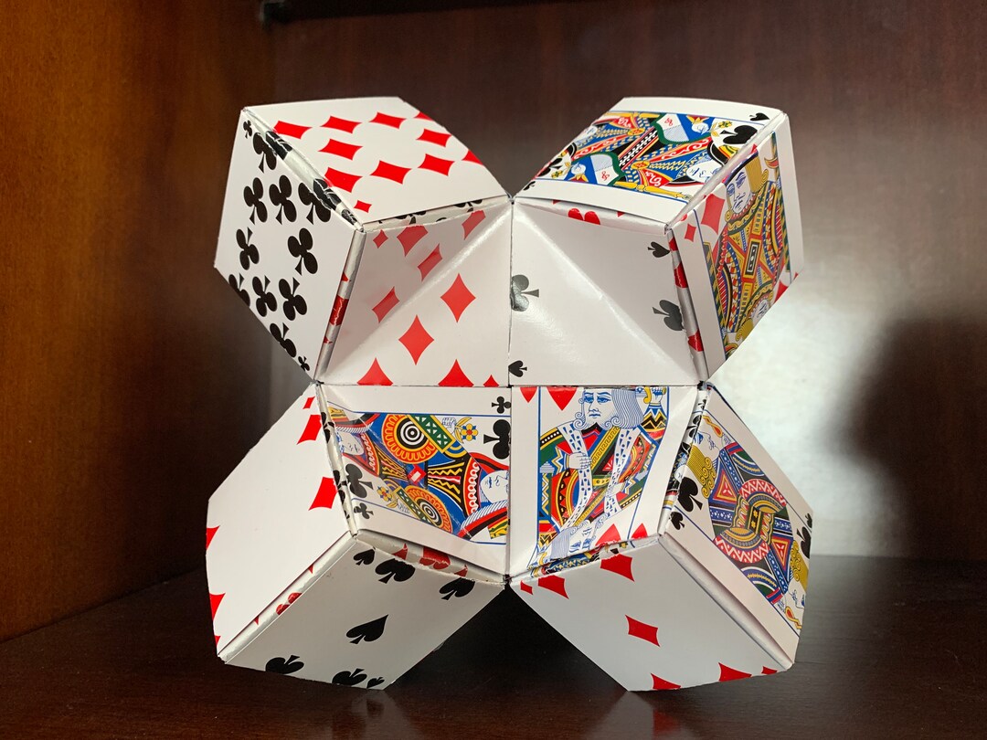 Origami Royal Flush Sculpture Playing Card Poker Gambling Blackjack Bar ...