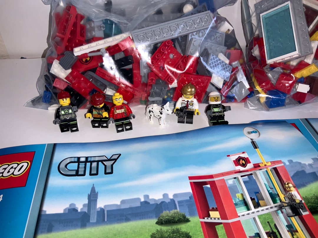Lego Firehouse Fire Station Lego City 60004 Vintage Kids Toy Construction Building Legos Dog ...